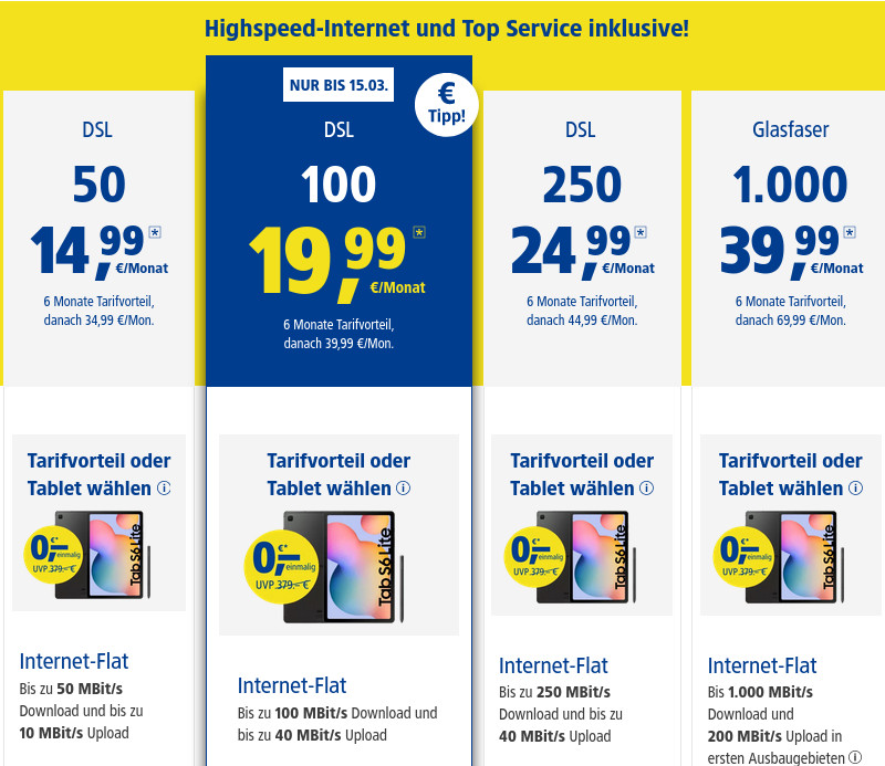 Beste DSL Tarife März: Die besten VDSL-Tarife im März unter 30 Euro