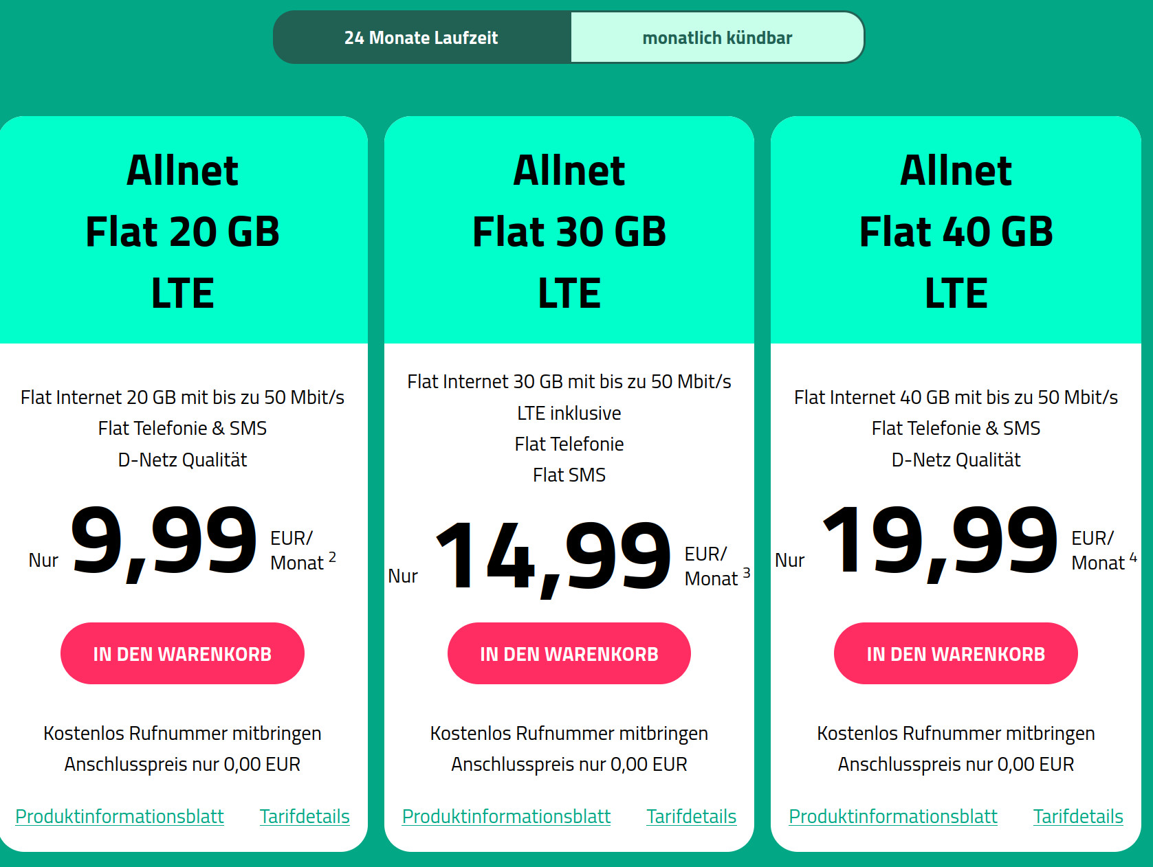 Neue Dr.Sim Tarife im Vodafone Netz: 20 GB Flat für 9,99