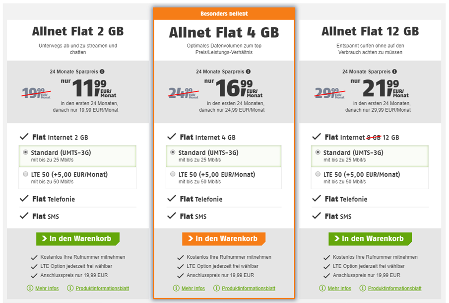 Spartipp Smartphone Tarife: Klarmobils 12 GB All-In-Flat im Telekom