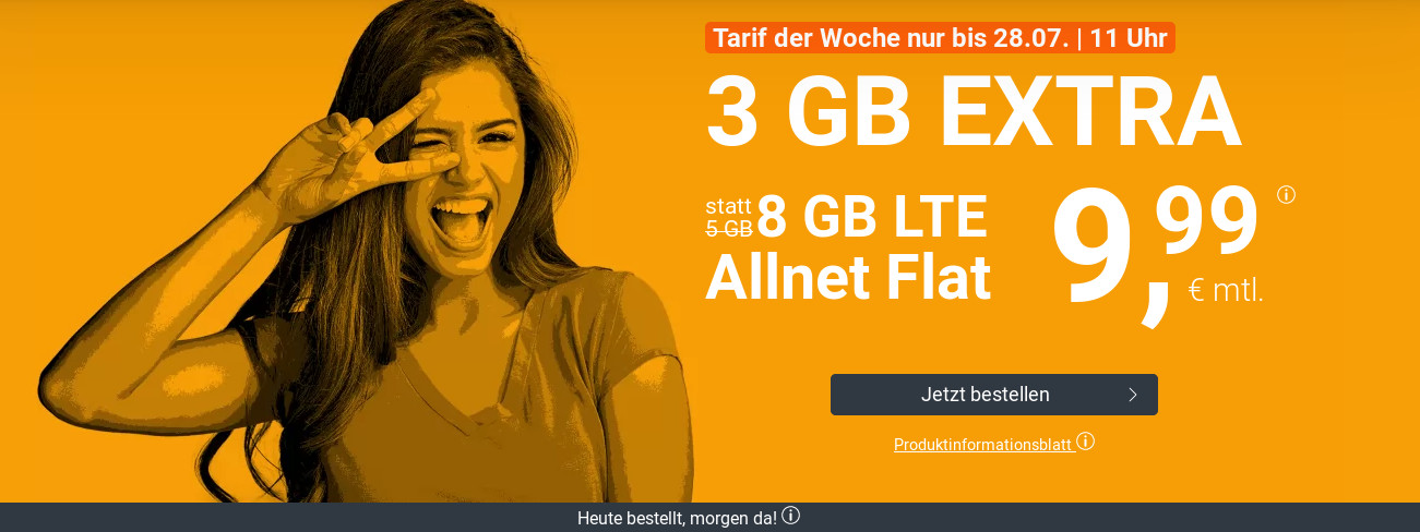 Tariftipp Smartphone Tarife: winSIMs 8 GB LTE All-In-Flat für mtl.